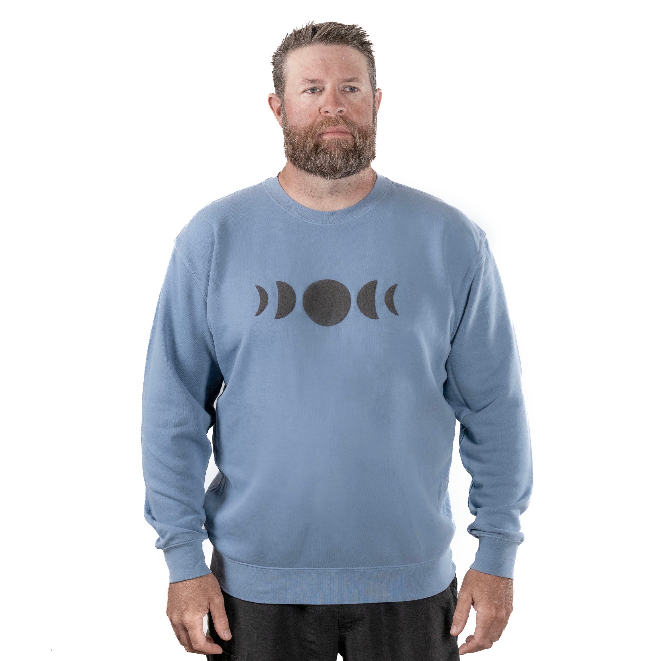 Moons crew neck - Ocean Blue – phase-gear
